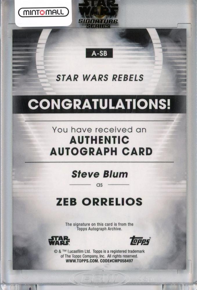 ミントモール / MINT 吉祥寺店 / 2021 TOPPS Star Wars Signature Series Steve Blum ...