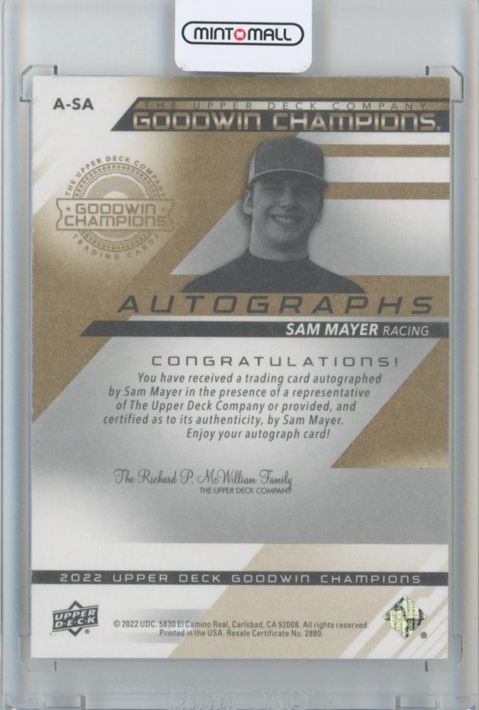 ミントモール / MINT 広島店 / 2022 Upper Deck Goodwin Champions Sam Mayer Autograph