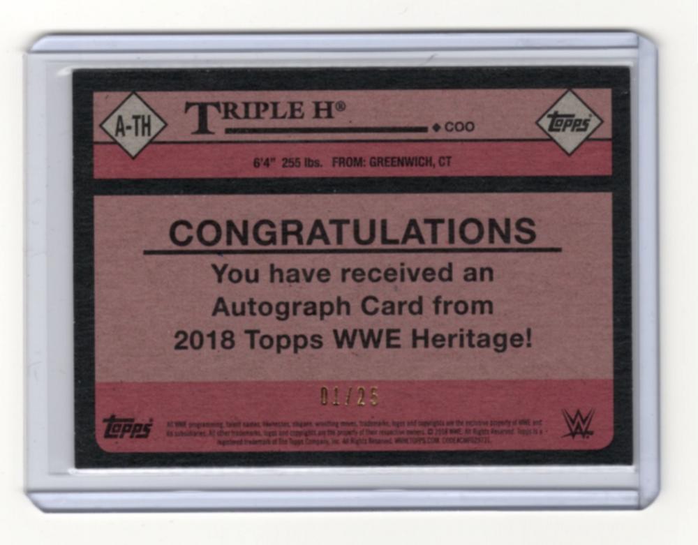 ミントモール / MINT 福岡店 / 2018 TOPPS WWE HERITAGE Triple H Autograph 直筆サインカード ...