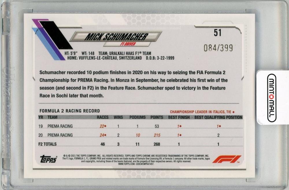 ミントモール / MINT 新宿店 / 2021 TOPPS Chrome Formula 1 Purple Refractors #51 ...