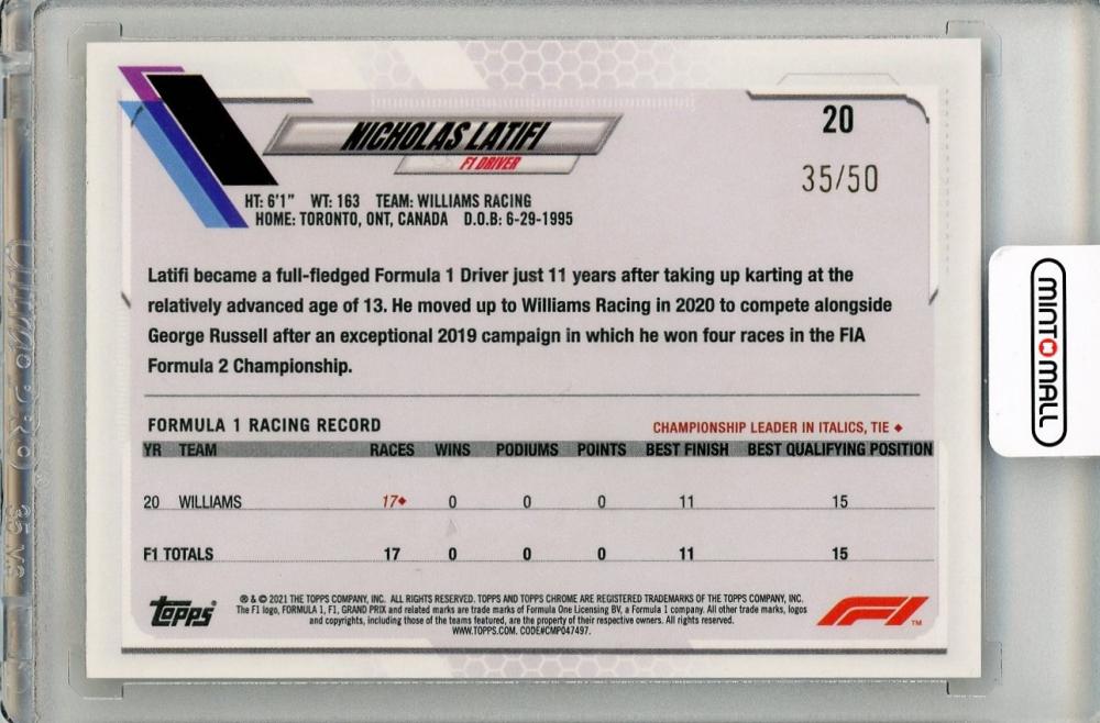 ミントモール / MINT 新宿店 / 2021 TOPPS Chrome Formula 1 Gold Wave Refractors ...