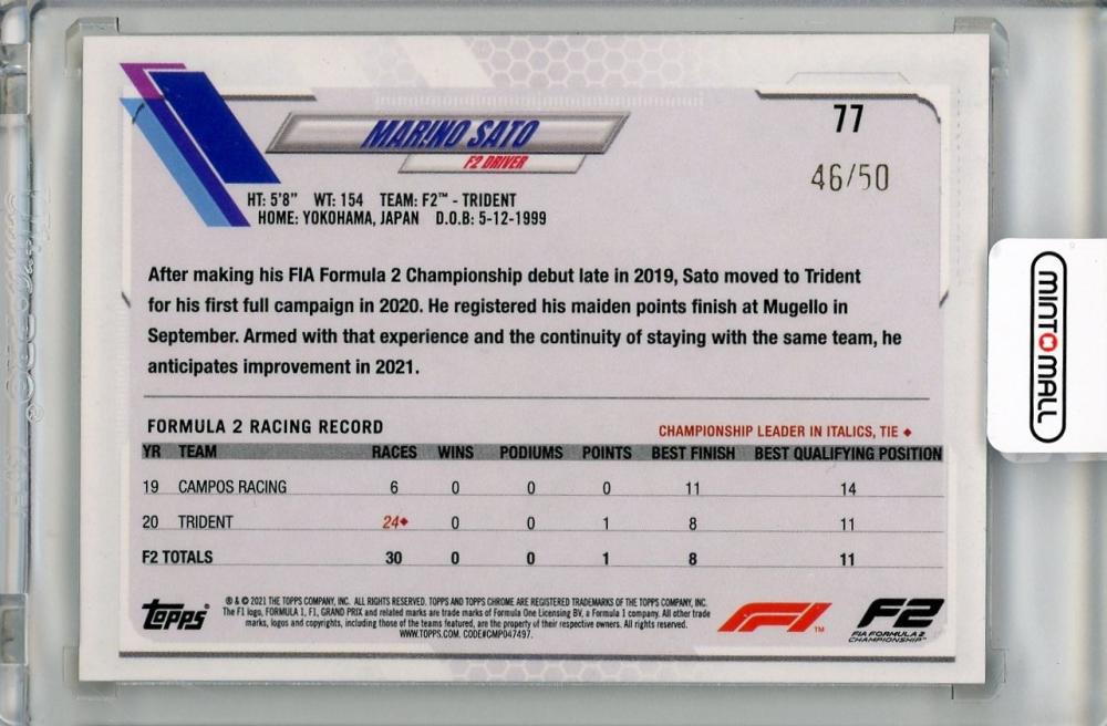 ミントモール / MINT 新宿店 / 2021 TOPPS Chrome Formula 1 Gold Wave Refractors ...