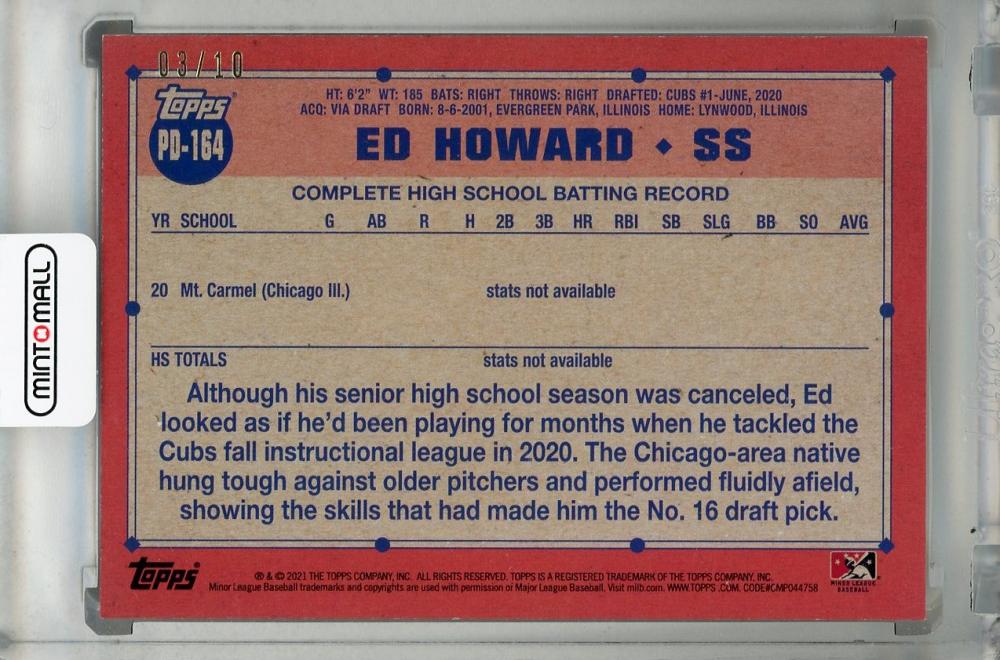 ミントモール / MINT 浦和店 / 2021 Topps Pro Debut AZL Cubs Ed Howard Base Red ...