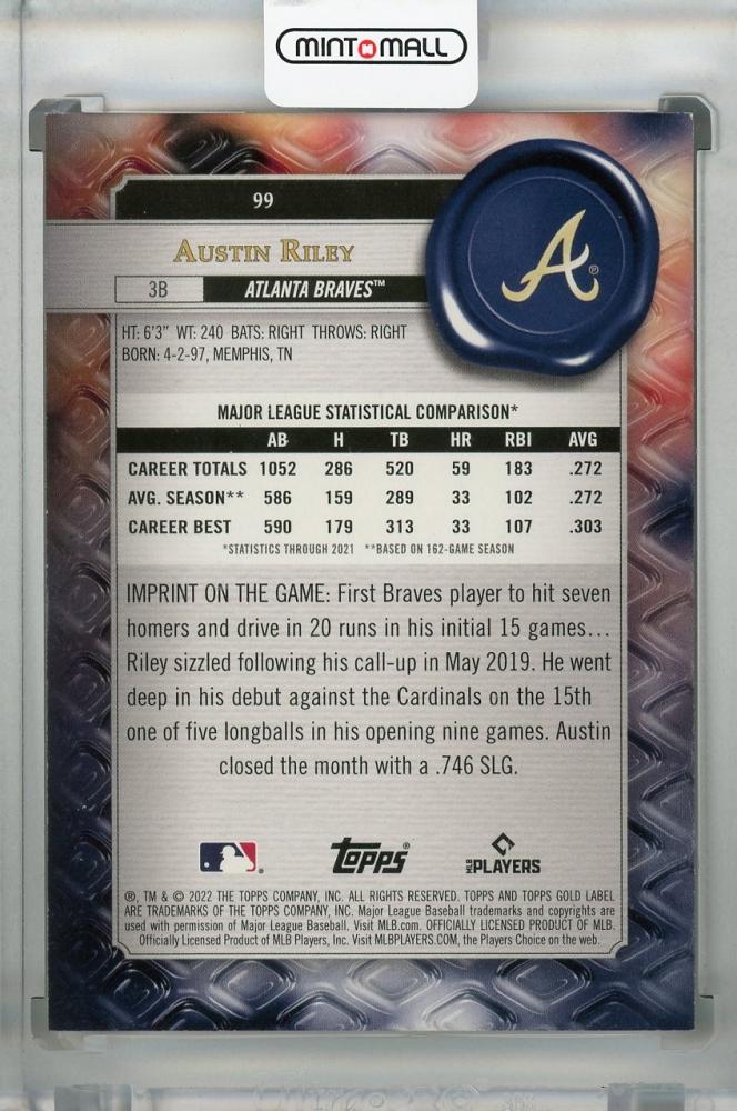 ミントモール / MINT 浦和店 / 2022 Topps Gold Label Atlanta Braves Austin Riley ...