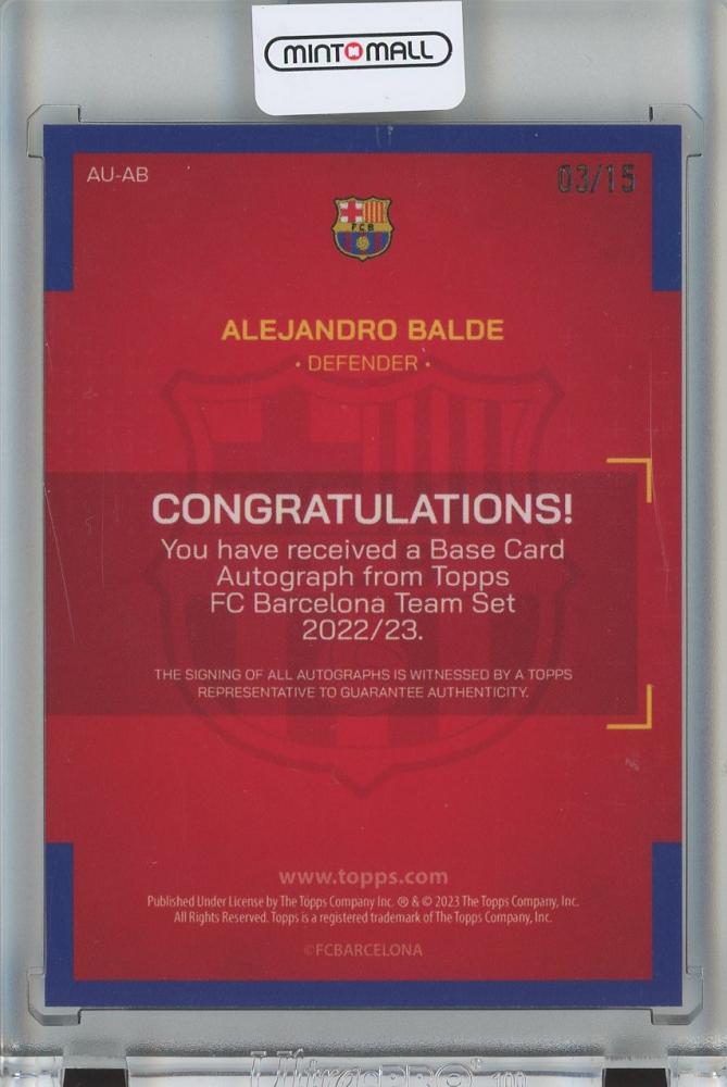 ミントモール / MINT 池袋店 / 2022-23 Topps FC Barcelona Team Set Alejandro Balde ...