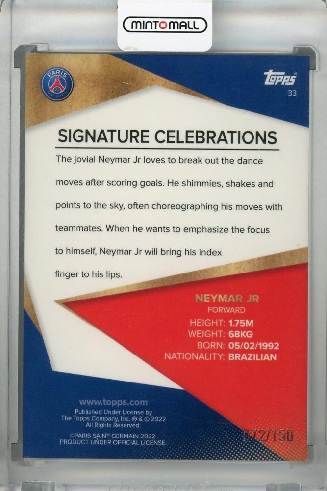 ミントモール / MINT 浦和店 / 2021-22 Topps Paris Saint-Germain Team Set Neymar Jr Signature Celebrations ...