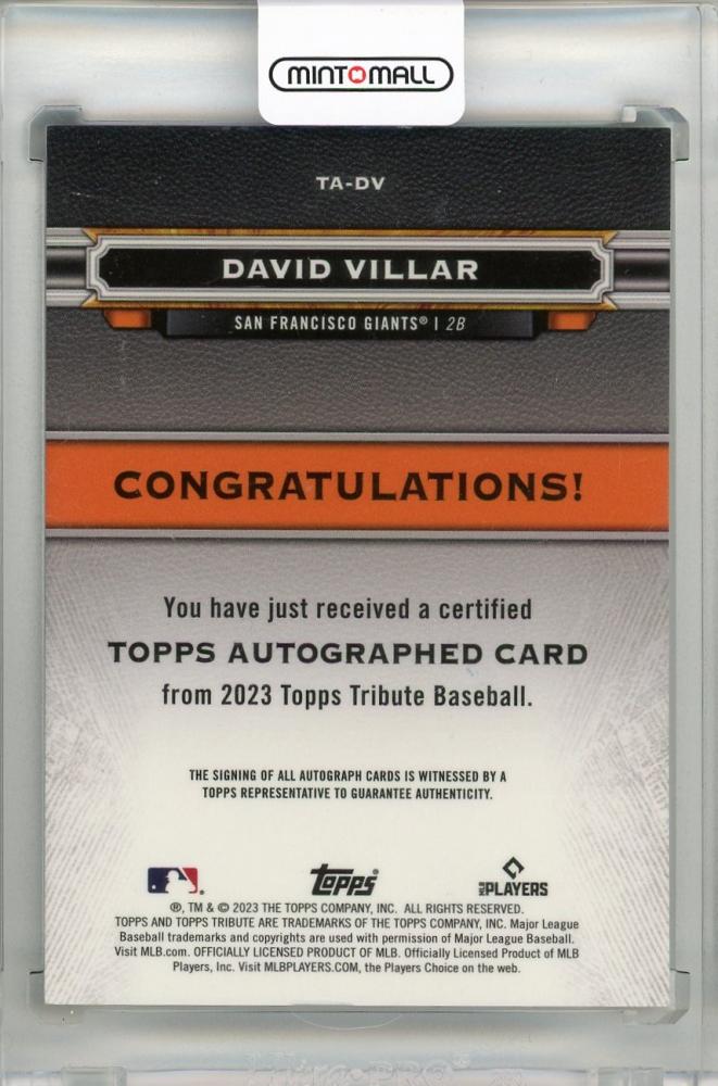 ミントモール / MINT 新宿店 / 2023 TOPPS Tribute Autographs / David Villar San ...