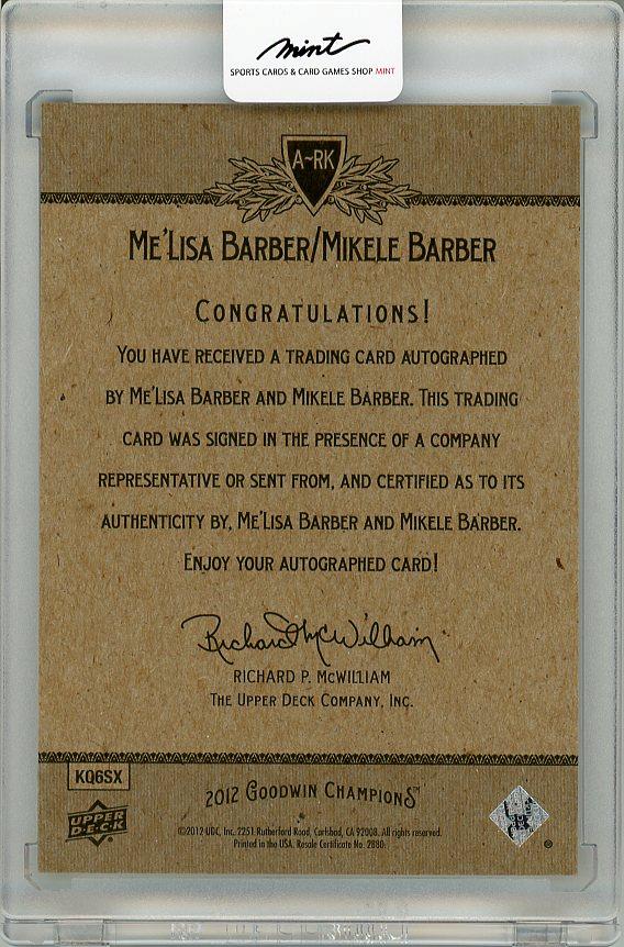 ミントモール / MINT 梅田店 / 2012 UPPER DECK Goodwin Champions Me'Lisa Barber ...