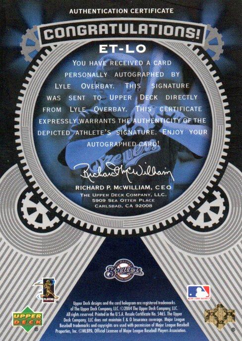 ミントモール / MINT 梅田店 / 2004 UPPER DECK Etchings Lyle Overbay Autograph ...