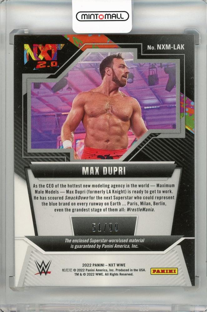 ミントモール / MINT 新宿店 / 2022 PANINI WWE NXT Memorabilia Red Max Dupri 【51/99】