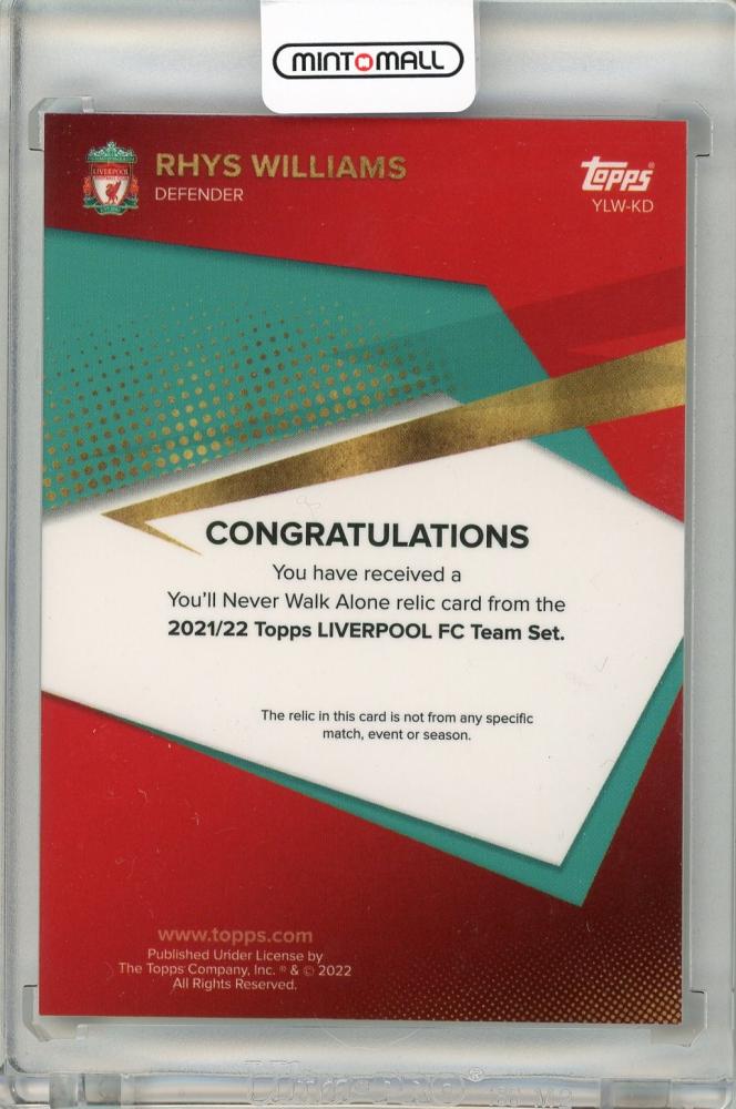 ミントモール / MINT 新宿店 / 2021-22 TOPPS Team Set Liverpool Relic Rhys Williams
