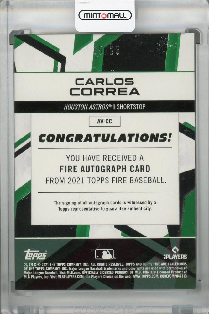 ミントモール / MINT 浦和店 / 2021 Topps Fire Houston Astros Carlos Correa Base ...