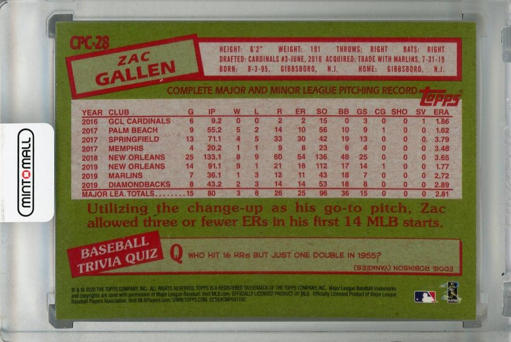 ミントモール / MINT 浦和店 / 2020 Topps Update Series Arizona Diamondbacks Zac ...