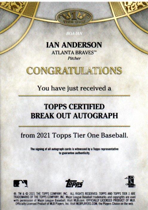 ミントモール / MINT 梅田店 / 2021 TOPPS Tier One Ian Anderson Autograph (RC) 236/275