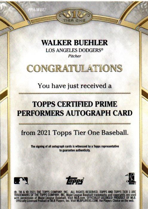 ミントモール / MINT 梅田店 / 2021 TOPPS Tier One Walker Buehler Autograph 068/300