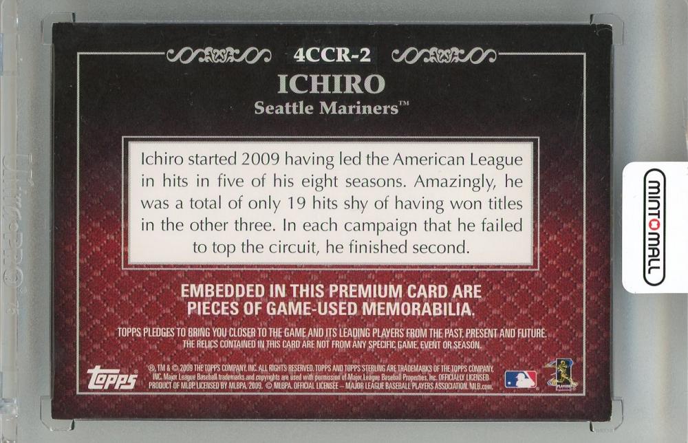 ミントモール / MINT 新宿店 / 2009 TOPPS Sterling Career Chronicles Relics Quad 10 #2 / Ichiro Suzuki ...