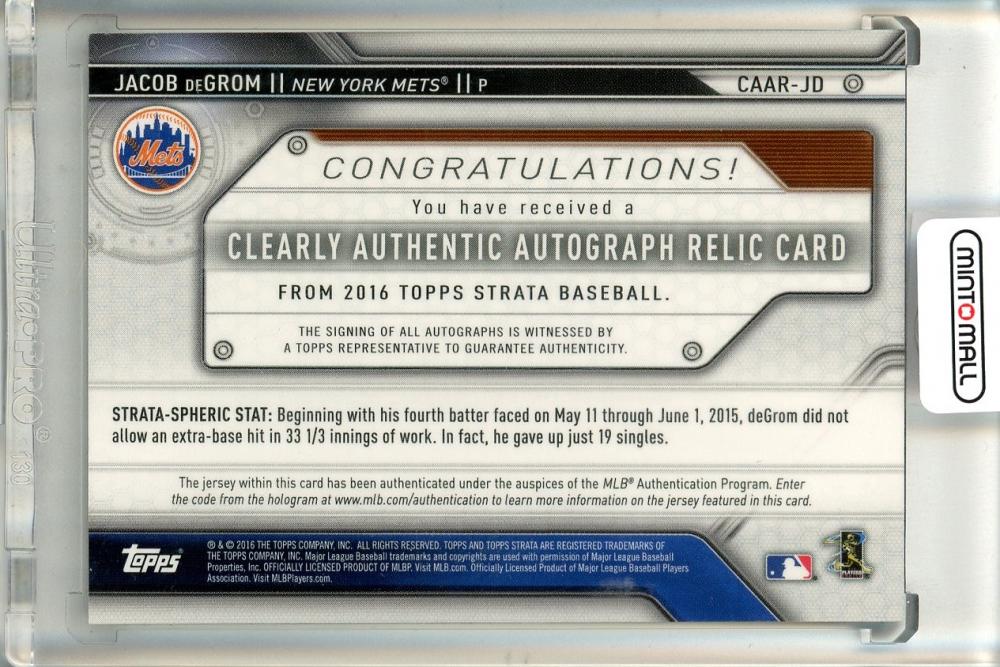 ミントモール / MINT 立川店 / 2016 Topps Strata Jacob Degrom Clearly Authentic ...