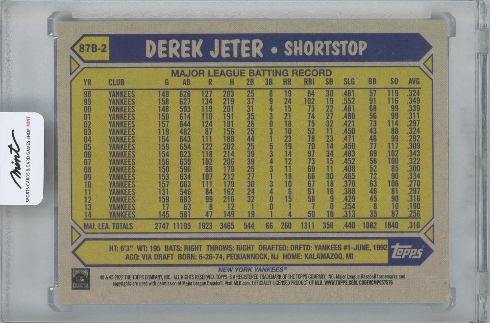ミントモール / MINT 横浜店 / 2022 TOPPS Japan 87 Topps Cherry Tree / DEREK JETER ...