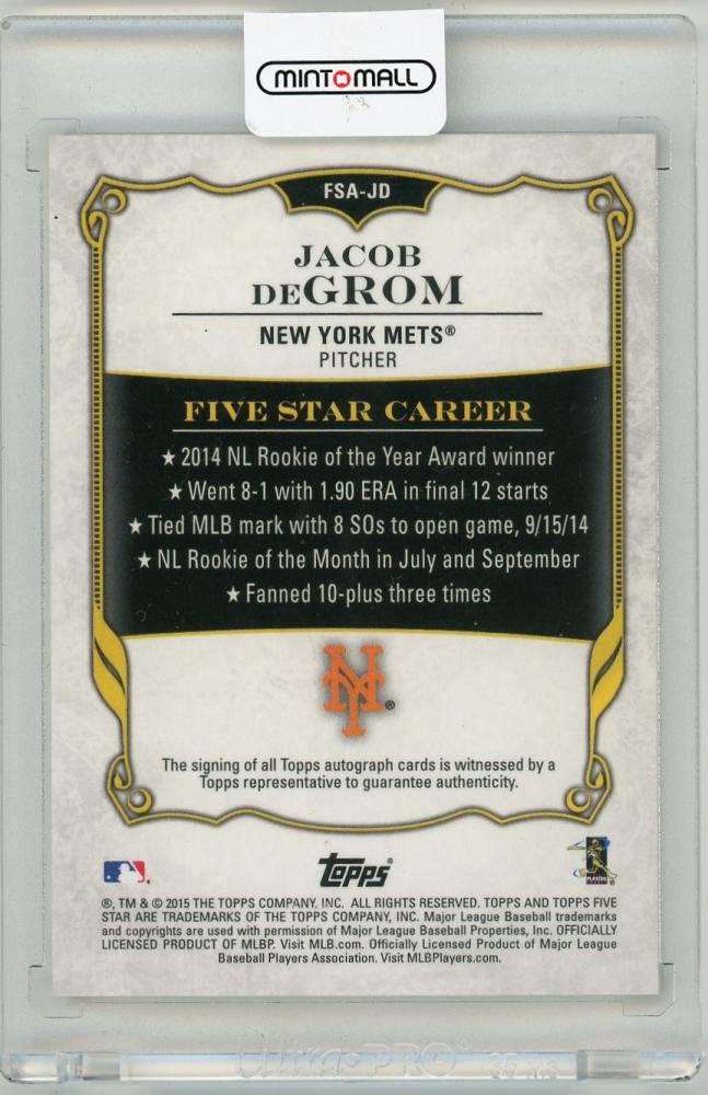 ミントモール / MINT LAB TOKYO店 / 2015 Topps Five Star Autograph Card #FSA-JD ...